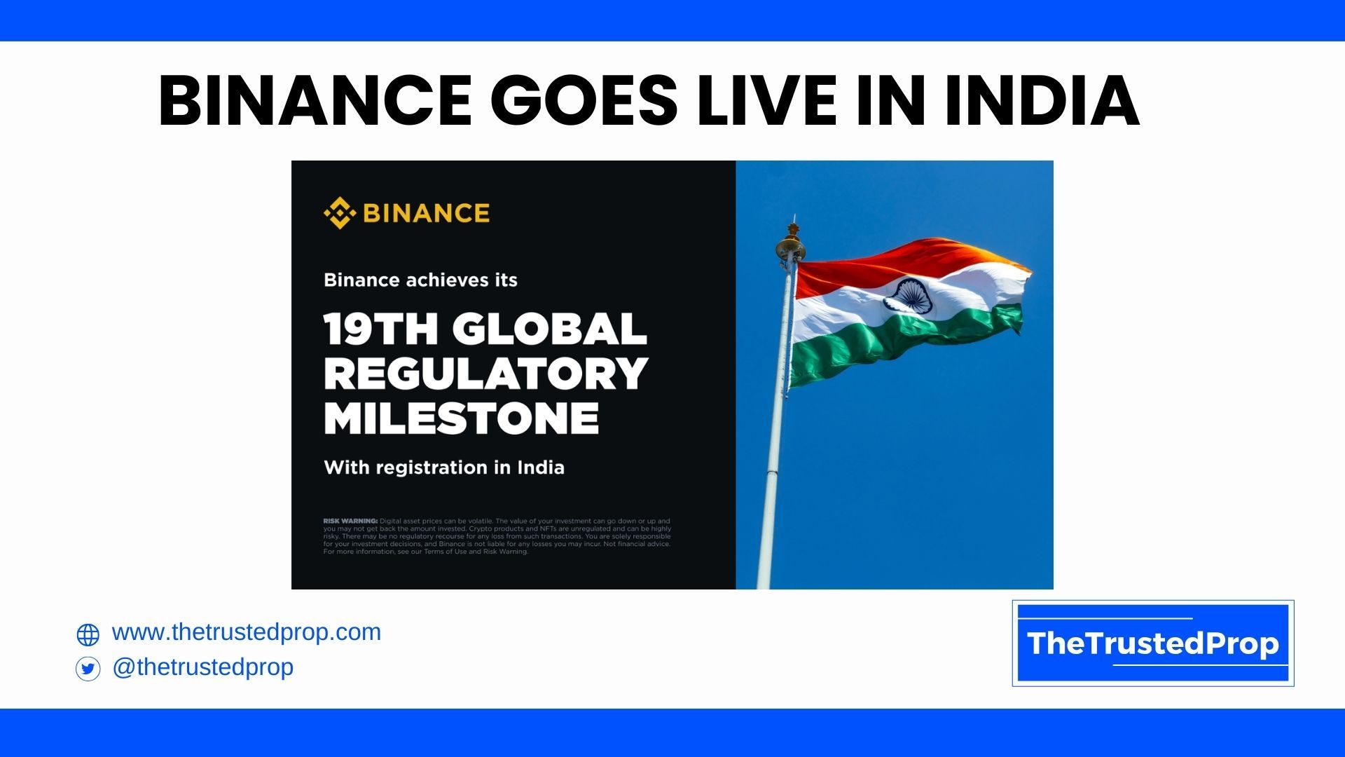 Binance Goes Live in India | The Trusted Prop